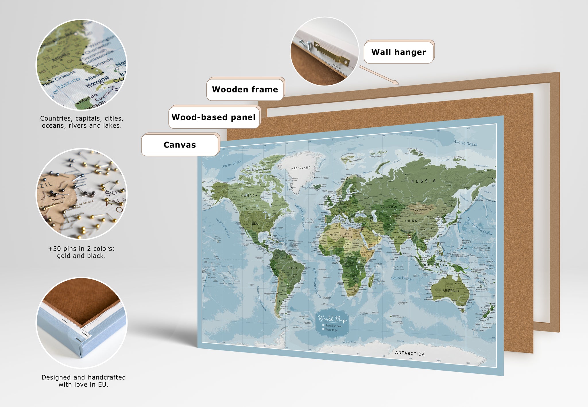 World Map Pinboard - Track Your Adventures & Plan Trips - Pinmap.eu