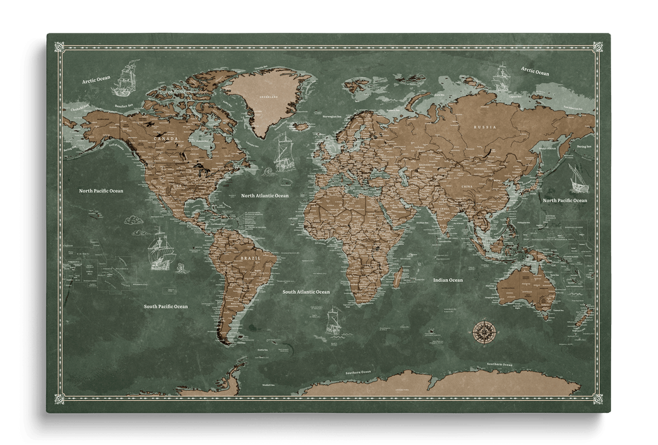 Pinboard World Maps | Travel Push Pin Maps | Cork Board Maps – Pinmap