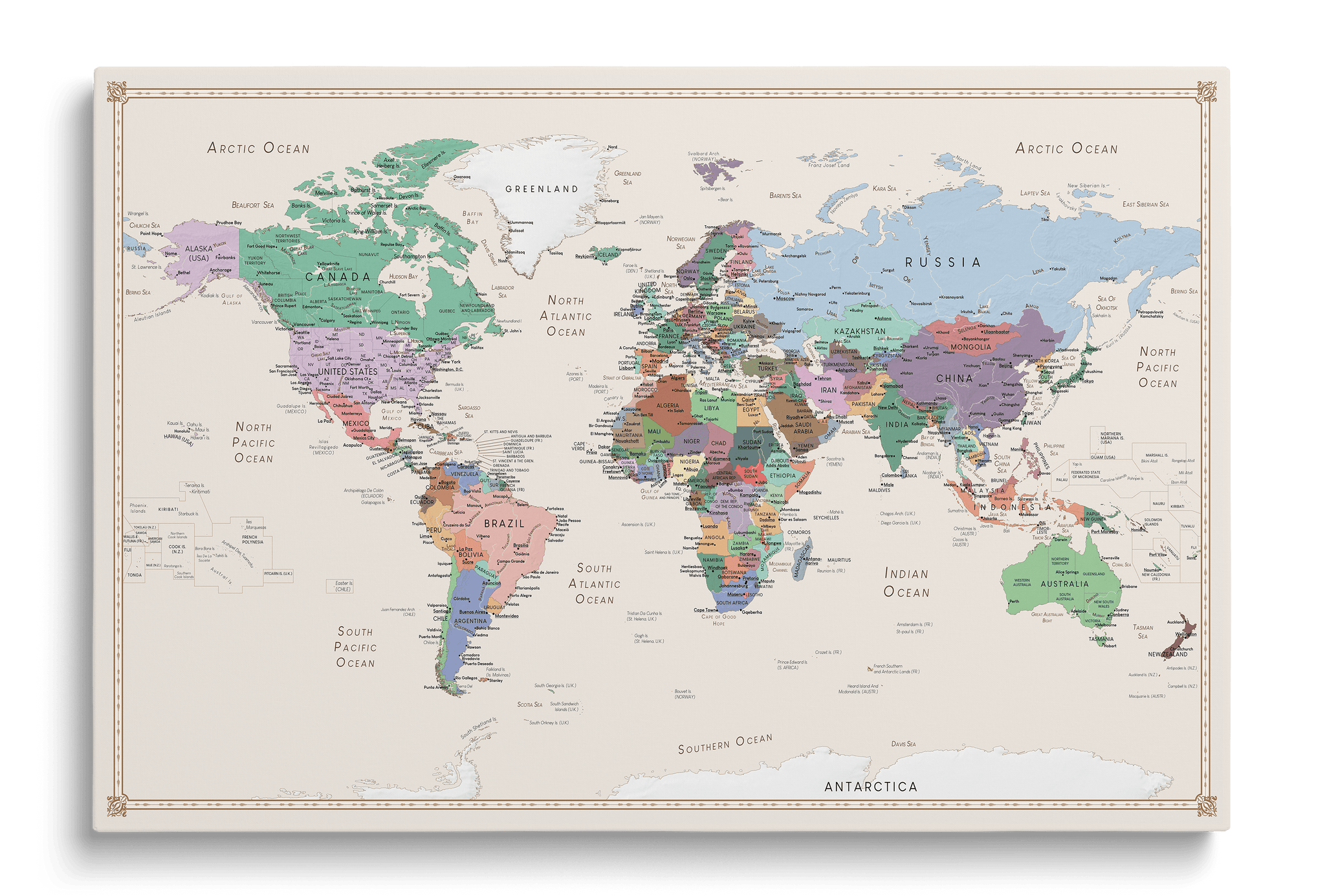 Personalized Pastel World Map Pinboard - Stylish Wall Decor – Pinmap