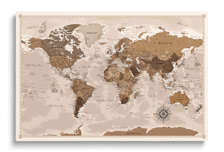 Pinboard World Maps | Travel Push Pin Maps | Cork Board Maps – Pinmap